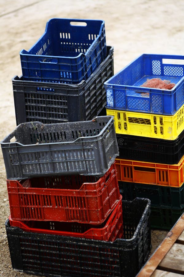 Empty crates stock photo. Image of plastic, colorful - 38400946