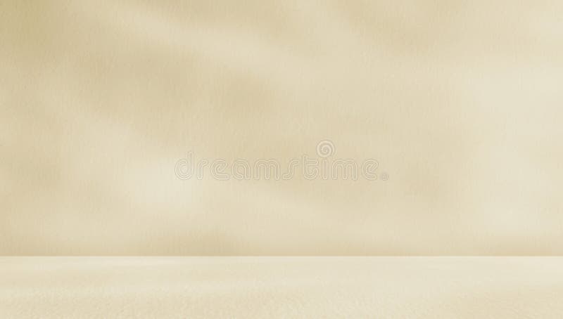 Empty Cream Room Studio with Sunlight Effect Shadow on the Wall and ...