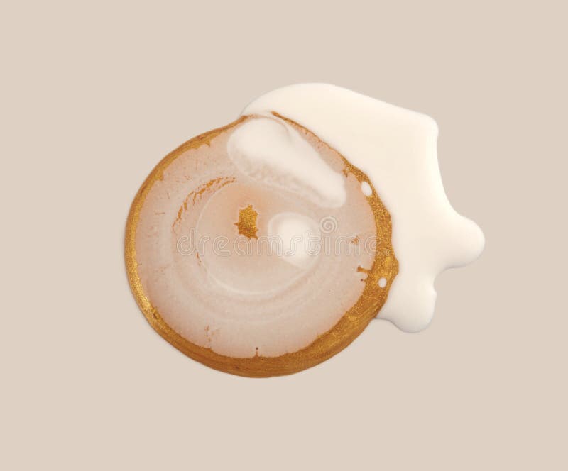 Empty Cream White and Gold Glitter Color Drop on Neutral Beige ...