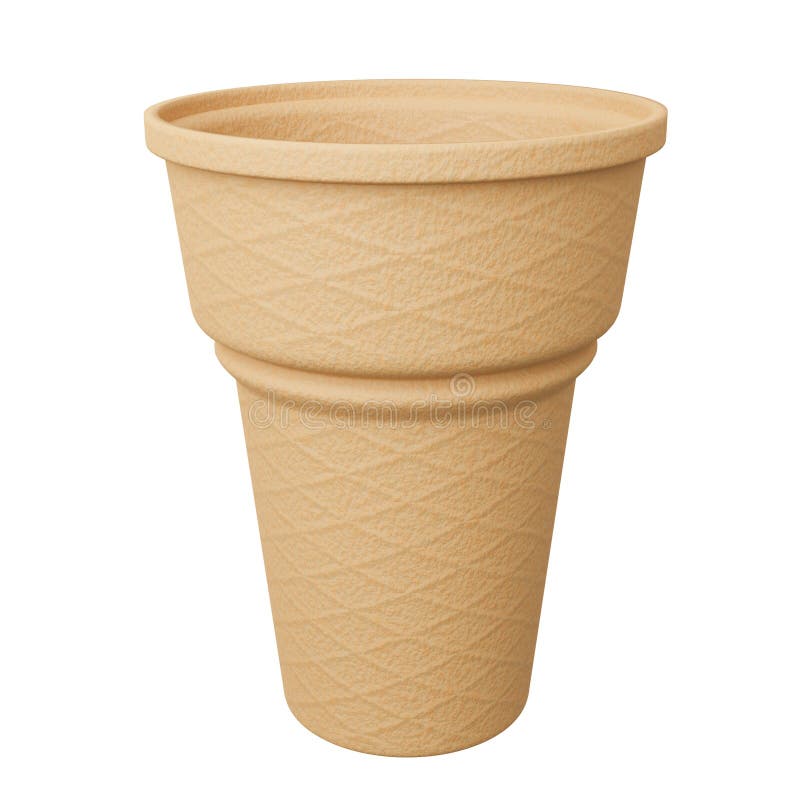 Empty Crispy Wafer Ice Cream Cone.,3d Model and Illustration Stock ...