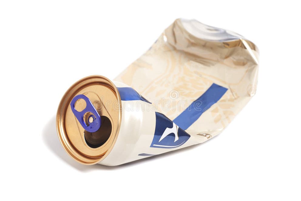 Empty Crumpled Can from Energy Drink or Beer Stock Photo - Image of ...