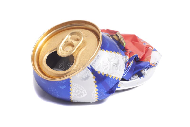 Empty Crumpled Can from Energy Drink or Beer Stock Photo - Image of ...