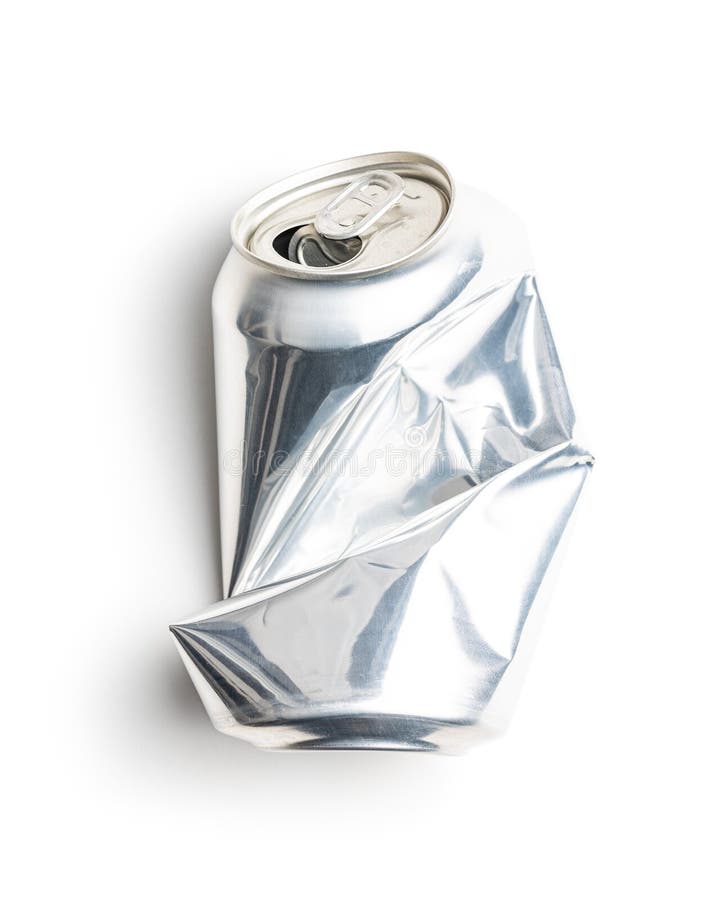 Empty Crumpled Can Isolated on White Background Stock Photo - Image of ...