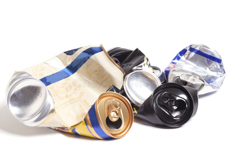 Empty Crumpled Can from Energy Drink or Beer Stock Photo - Image of ...