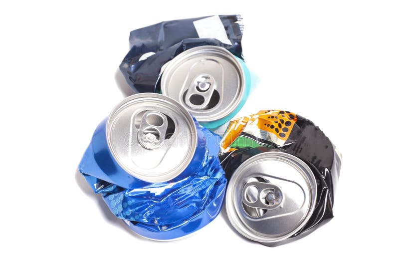 Empty Crumpled Cans from Energy Drink or Beer Stock Photo - Image of ...