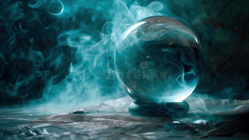Empty Crystal Ball for Future Prediction with Smoke Stock Image - Image ...