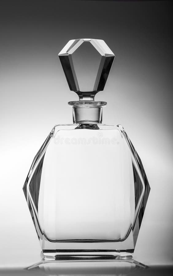 Empty Crystal Bottle - Decanter Stock Image - Image of cabernet, drinks ...
