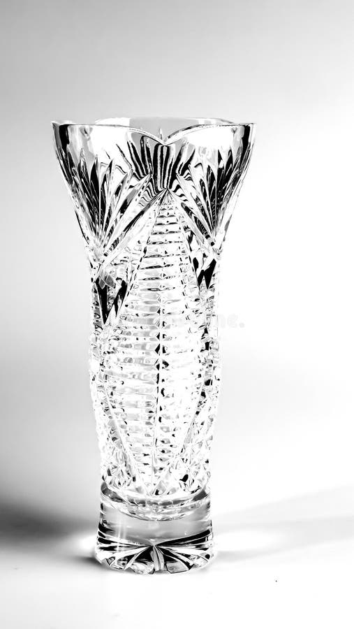 Empty Crystal Flower Vase on a White Background Stock Image - Image of ...