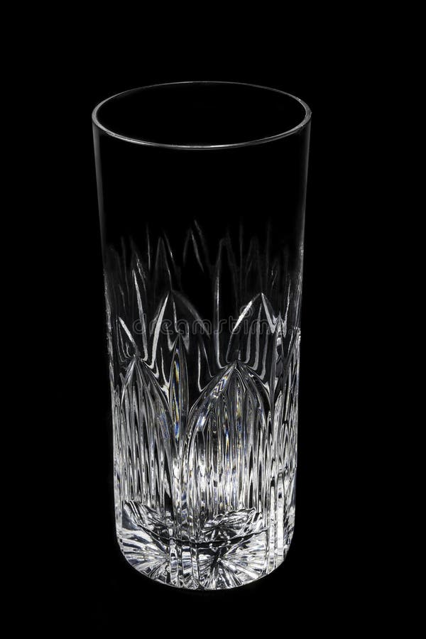 Empty Crystal Glass on a Black Background Stock Photo - Image of object ...