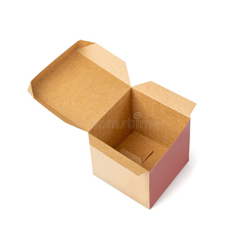 Empty Cubic Paper Box, Brown Cardboard Package Mockup, Ecological ...