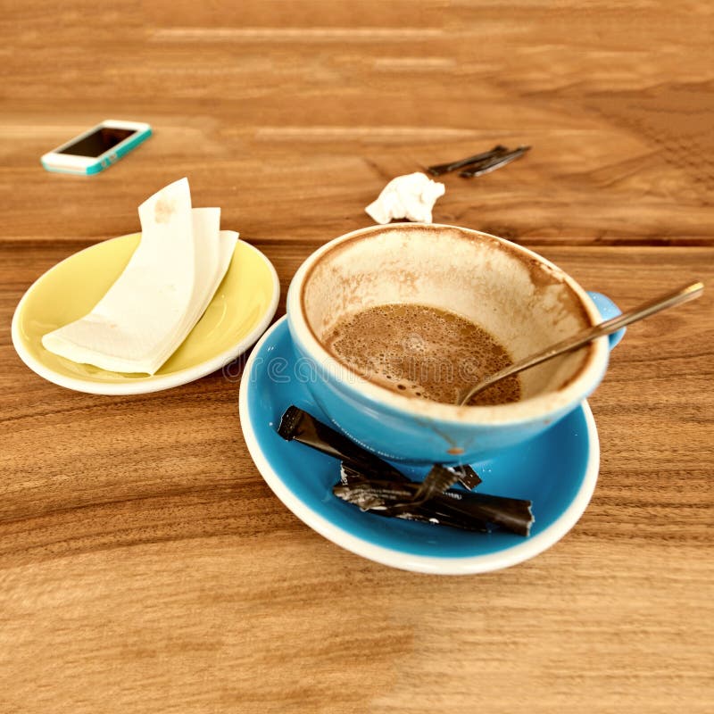 Empty cup of coffee stock image. Image of plate, aroma - 100019509