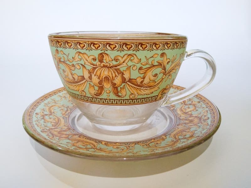 An Empty Cup with a Motif in Isolation on a White Background Stock ...