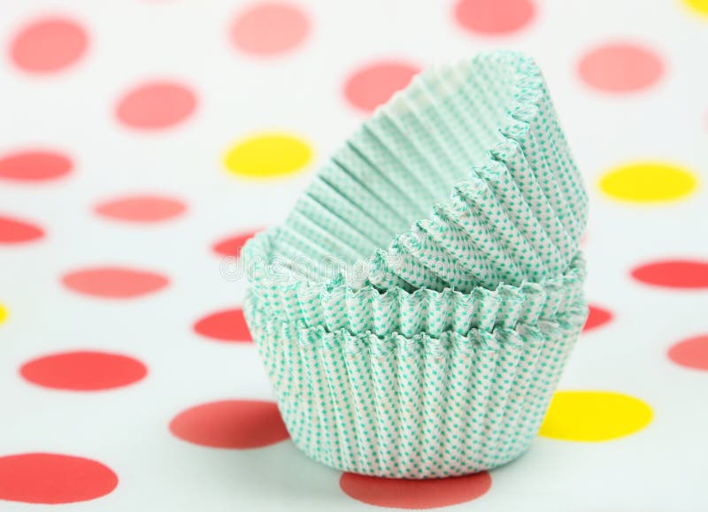 Empty Cupcake Cases on the Colorful Background Stock Image - Image of ...