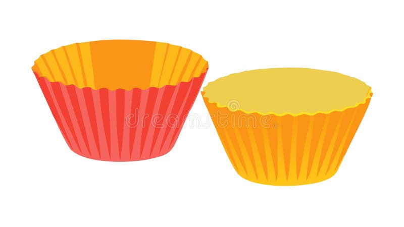 Empty Cupcake Liners Baking. Dessert, Sweet, Preparation, Mold, Vector ...