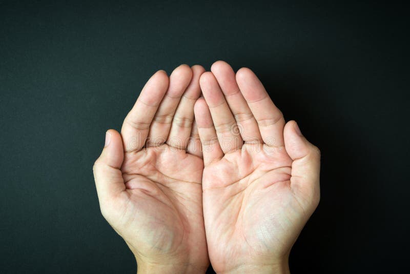 Empty cupped hands stock photo. Image of praying, offering - 65545908
