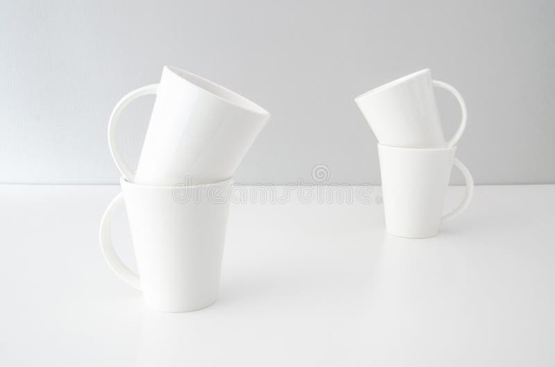Empty Cups with Elegant and Minimal Design on White Background Stock ...
