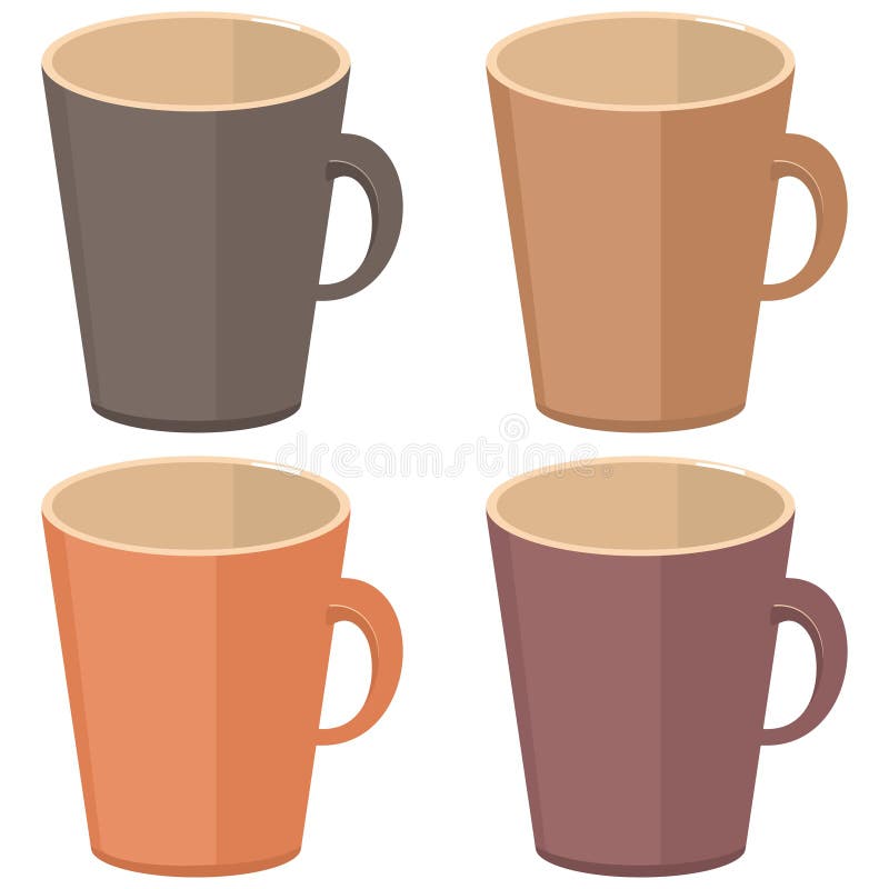 Empty Cups on White Background Stock Illustration - Illustration of ...