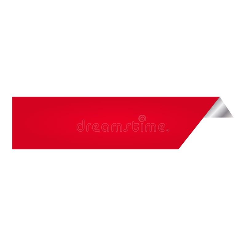 Empty Curl Paper Tag or Banner Element in Red Stock Illustration ...