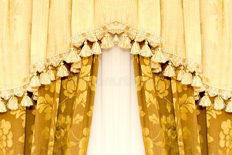 Empty Curtain Interior Decoration in Living Room Stock Photo - Image of ...