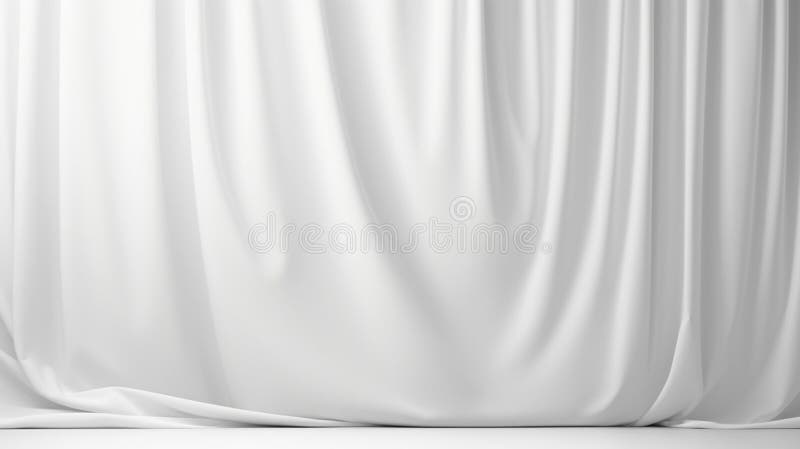 Empty Curtains Isolated on White Background. Mock Up Product Display ...
