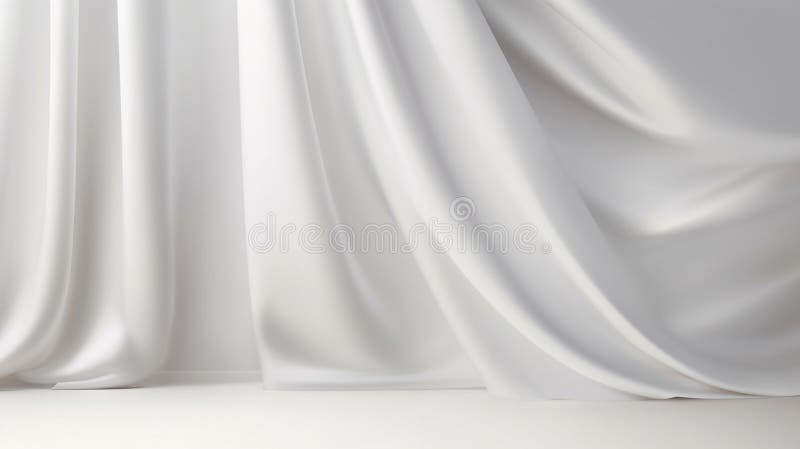 Empty Curtains Isolated on White Background. Mock Up Product Display ...