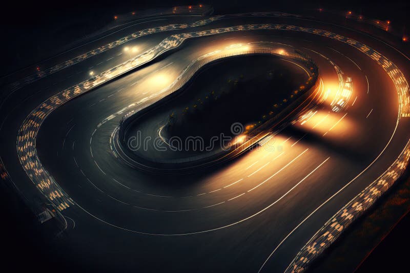 Empty Curve Racetrack Seen from Above Stock Illustration - Illustration ...