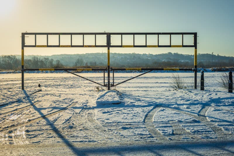 Empty Customer Parking Space Covered with Winter Snow in England Uk ...