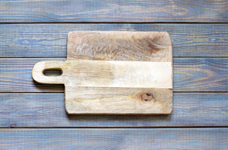 Empty Cutting Board on Blue Old Boards Abstract Food Old Vintage ...