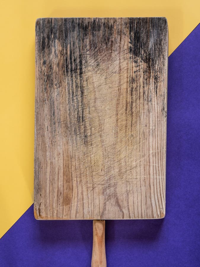 Empty Cutting Board on Yellow and Blue Stock Photo - Image of bicolor ...