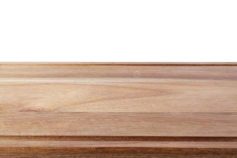 Empty Cutting Wooden Board Isolated on White Background Side View Stock ...