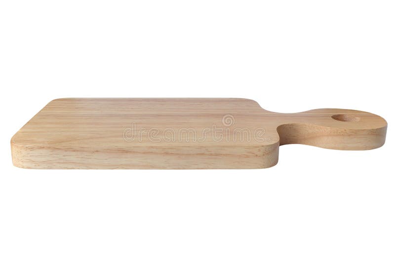 Empty Cutting Wooden Board Isolated on White Background Side View ...