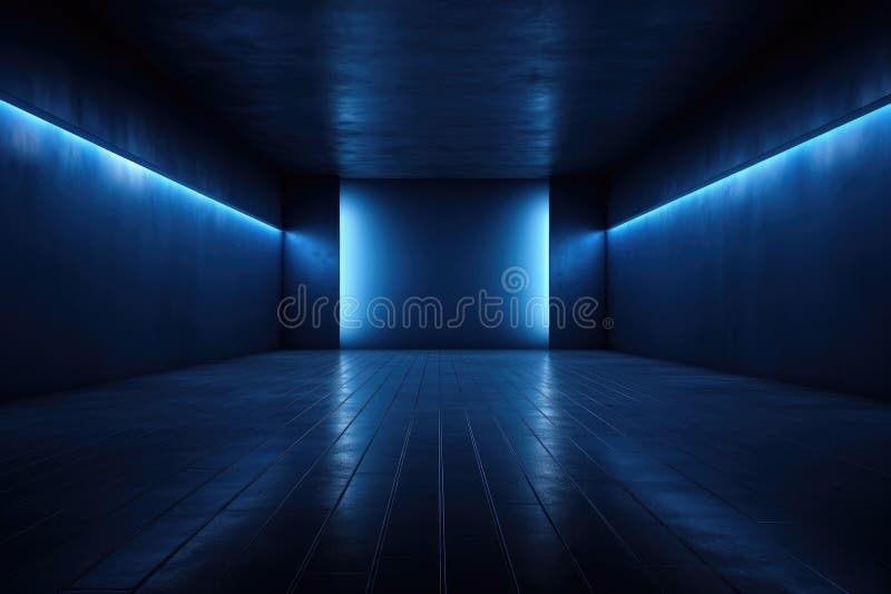 Empty Cyberspace Room and Smooth Floor with Interesting Light Glare ...