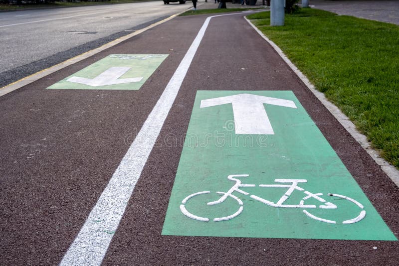 Empty Cycle Lane in the City Stock Photo - Image of ride, transport ...