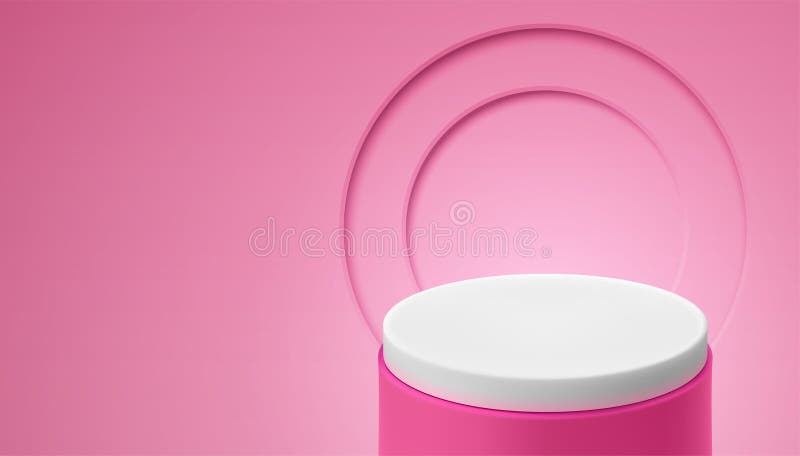 Empty Cylindrical Shaped Platform on Pink Wall Background for Object ...