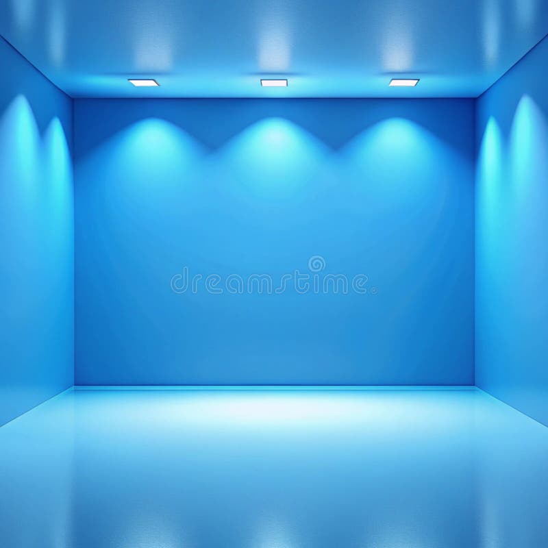 Empty 3D Blue Studio Room Background Stock Illustration - Illustration ...
