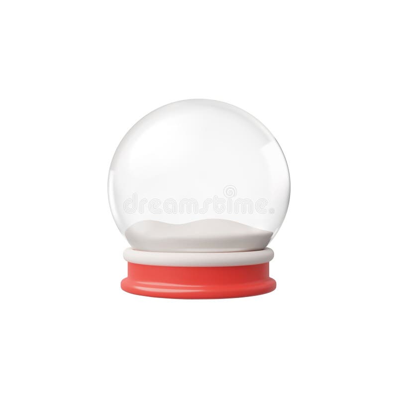 Empty 3d Christmas Snow Globe with a Clear Dome and Classic Red Base ...