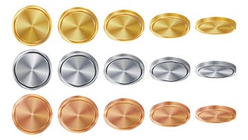 Realistic Bronze Metal Blank Coin Stock Illustrations – 115 Realistic ...