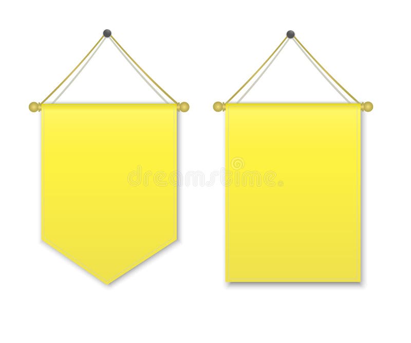Yellow pennant hanging stock vector. Illustration of pennon - 100924236