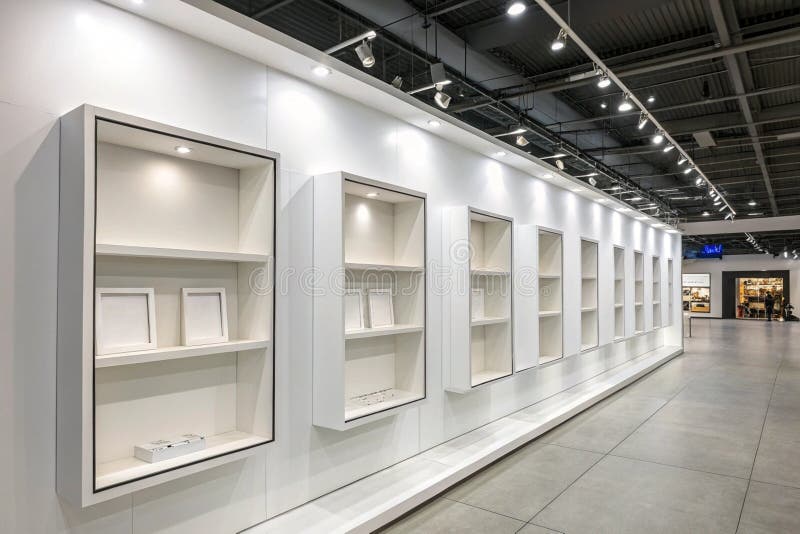 Empty 3D Wall Niches for Product Display Stock Illustration ...