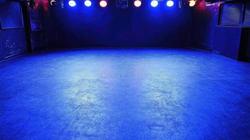 Empty Dance Floor Illuminated by Colorful Lights in a Nightclub Stock ...