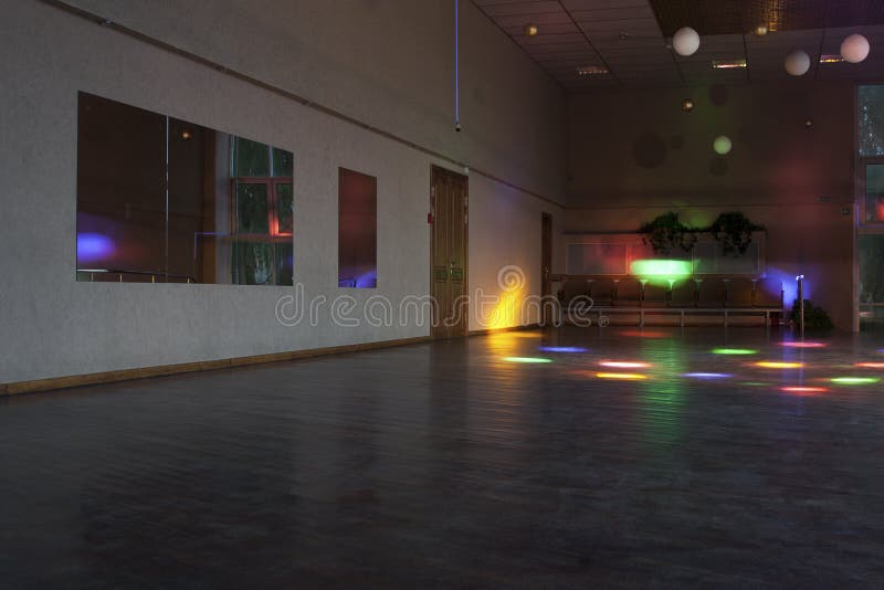 Empty Dance Hall with Colored Lights/dance Hall Stock Image - Image of ...