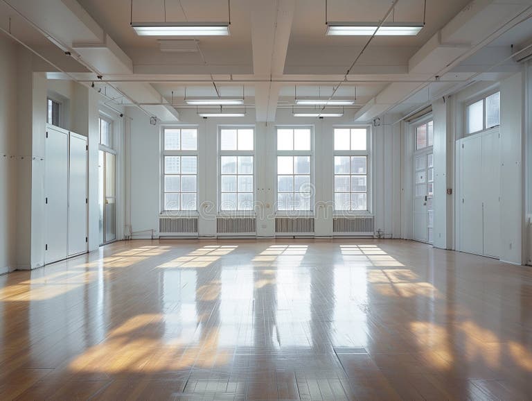 Empty Dance Studio, Yoga Hall, Minimalist Modern Interior Design Stock ...