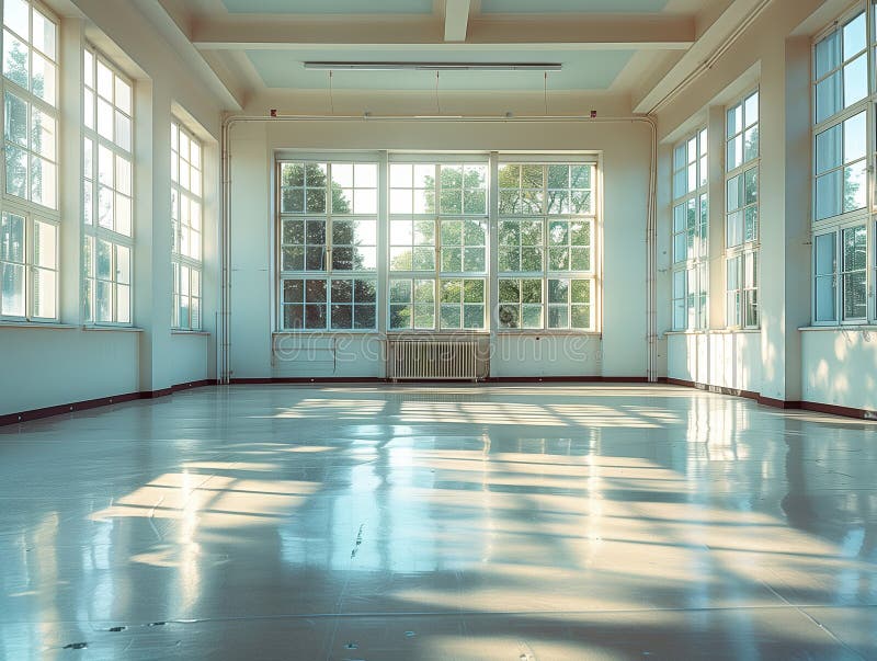 Empty Dance Studio, Yoga Hall, Minimalist Modern Interior Design Stock ...