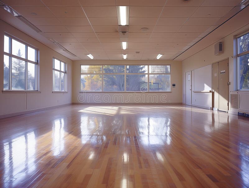 Empty Dance Studio, Yoga Hall, Minimalist Interior Design Stock ...
