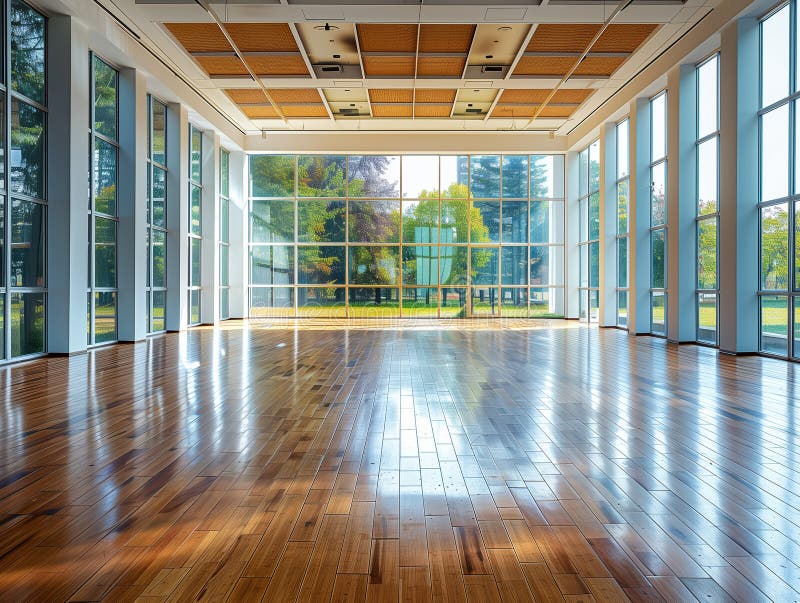 Empty Dance Studio, Yoga Hall, Minimalist Interior Design Stock ...