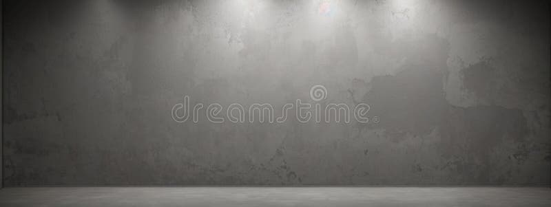 Empty Dark Abstract Cement Wall and Studio Room with Smoke Float Up ...