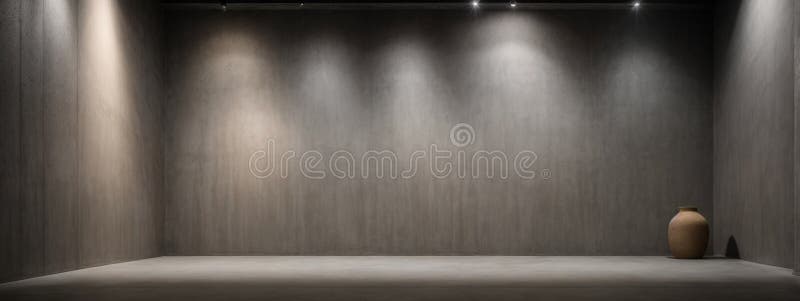 Empty Dark Abstract Cement Wall and Studio Room with Smoke Float Up ...
