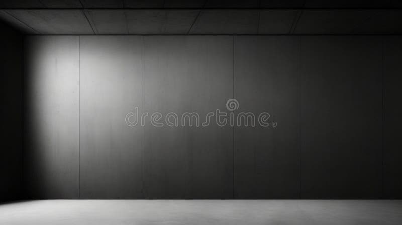 Empty Dark Abstract Cement Wall and Studio Room with Smoke Float Up ...