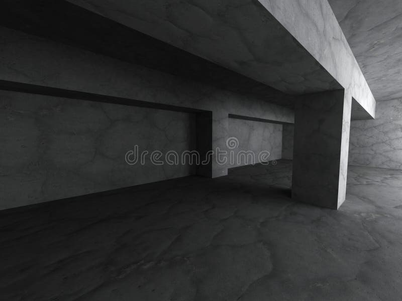 Empty Dark Abstract Concrete Basement Room Interior Background Stock ...