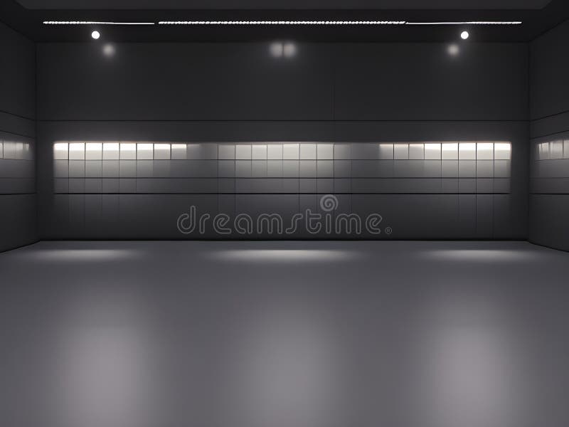 Empty Dark Futuristic Sci Fi Hall Room or Studio. Generative Ai Stock ...